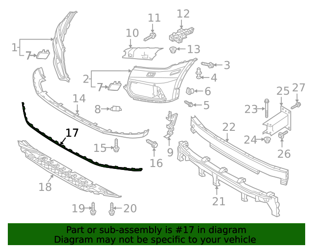 2018-2020 Audi Bumper Guard 80A-853-765-3Q7 | OEM Parts Online