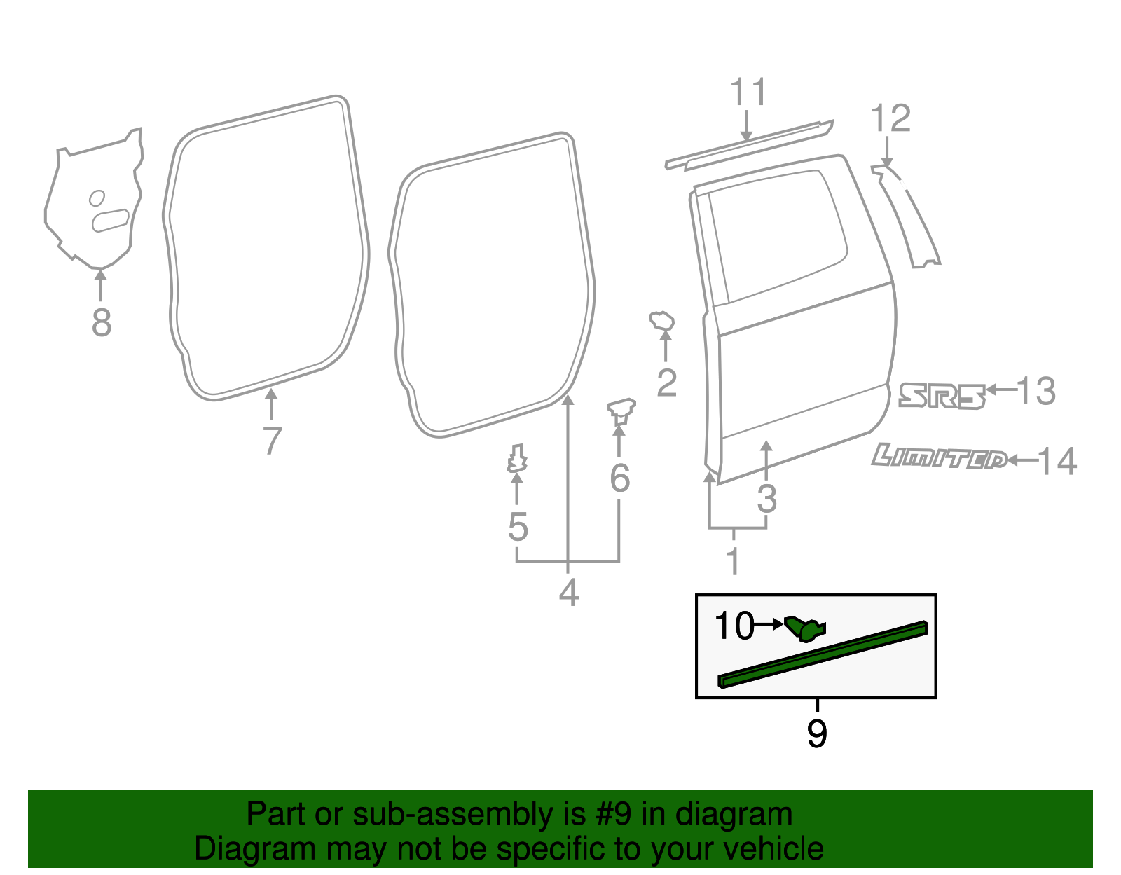 2007-2021 Toyota Tundra Lower Weather-Strip 67887-0C040 | Toyota Parts ...