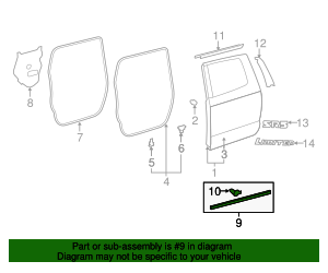 2007-2021 Toyota Tundra Door Seal 67888-0C030 | AutoNationParts.com