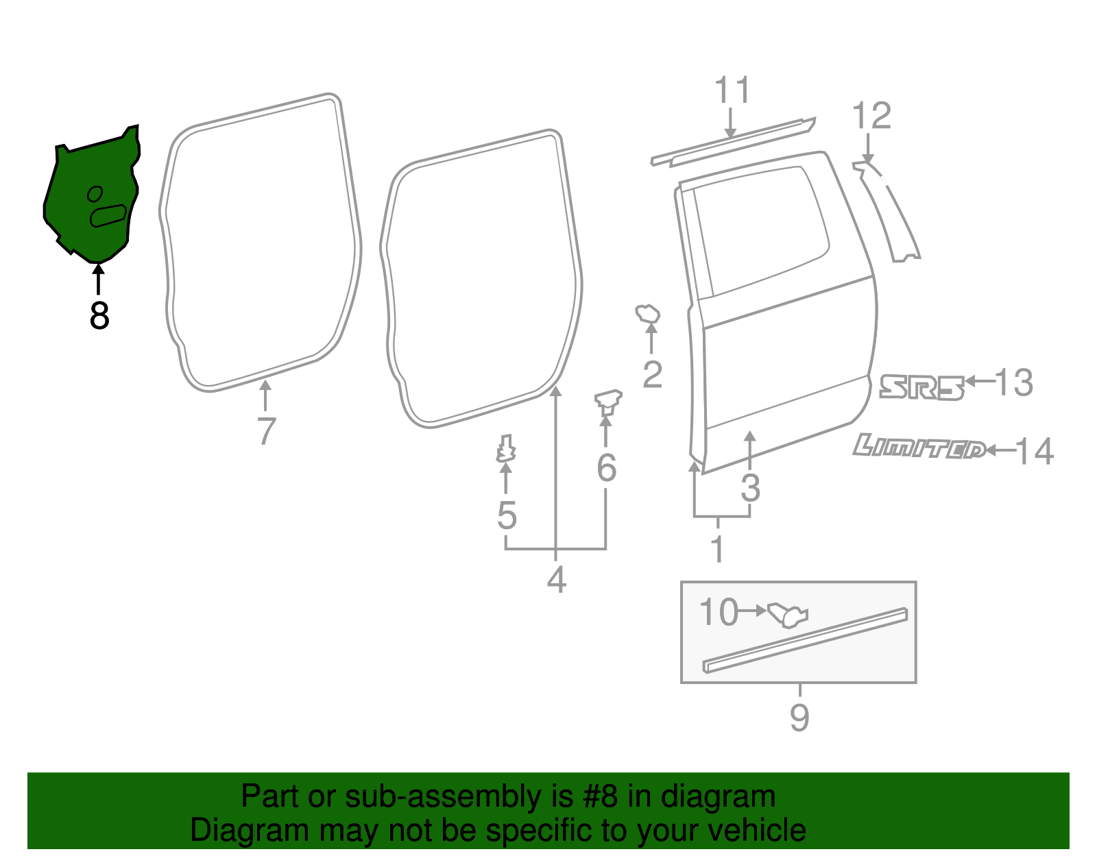 Genuine Toyota Water Deflector part# 67841-0C070 for 2007-2021 Toyota ...