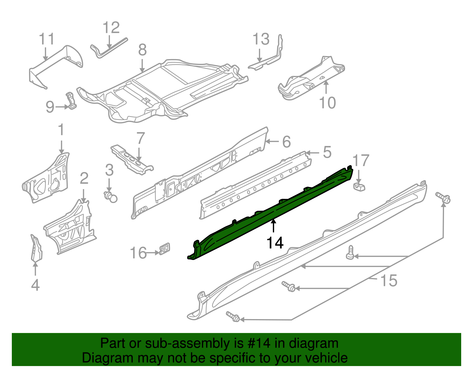 41218401406 - 1997-2002 BMW Z3 Rocker Panel Right (41-21-8-401-406 ...