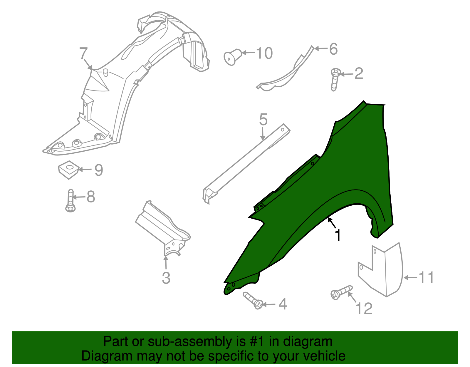2013-2015 Nissan Altima Fender 63100-3TA0A | OEM Parts Online