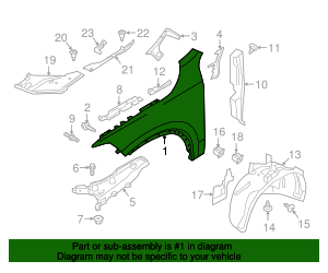 2018-2020 Volvo S90 Fender - Driver's Side (LH) 32277124 | TascaParts.com