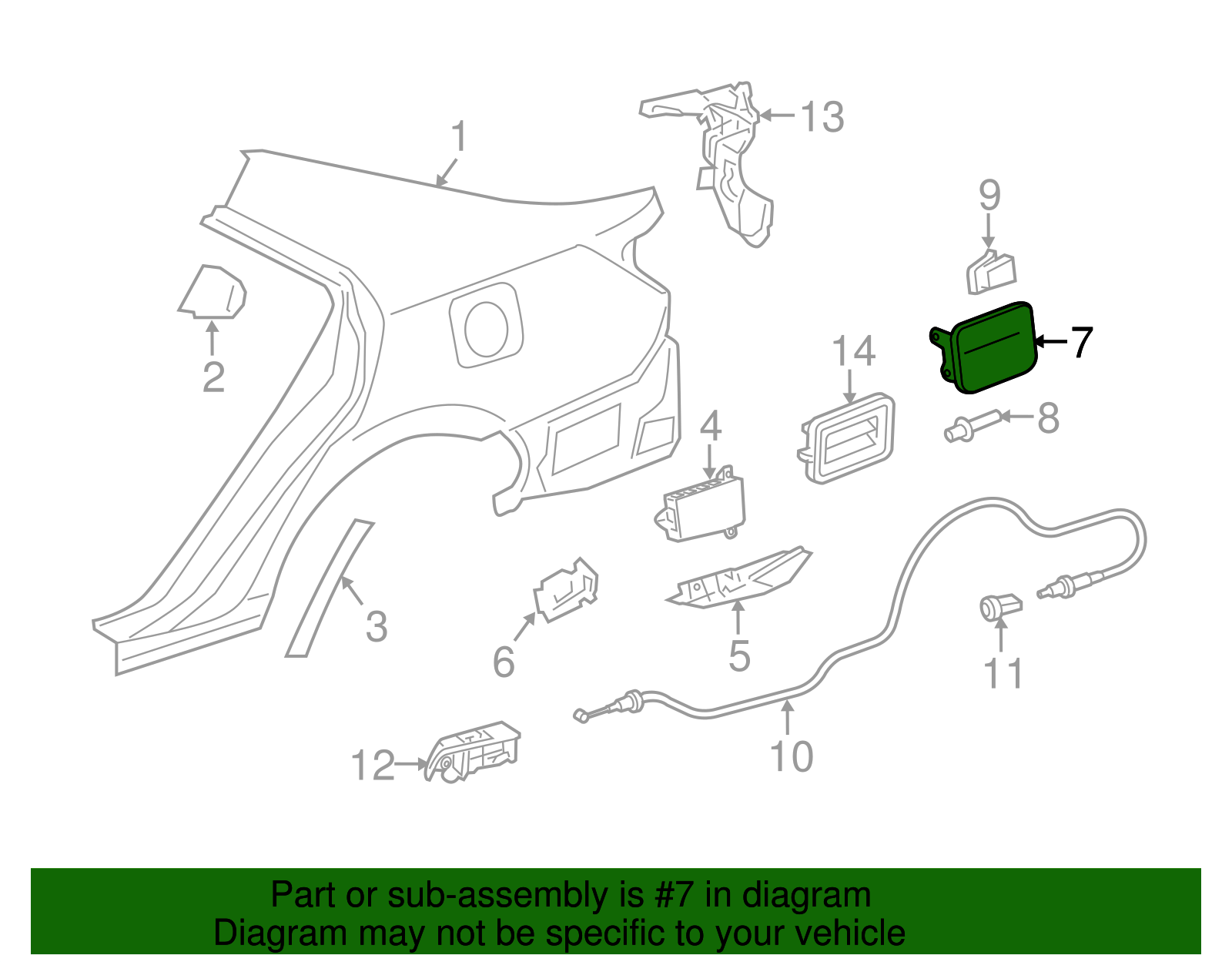Genuine Toyota Fuel Door part# 77350-06080 for 2012-2014 Toyota Camry ...