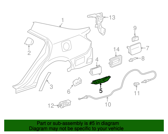 88173-33010 - Blind Spot Radar Cover - 2012-2013 Toyota Camry ...