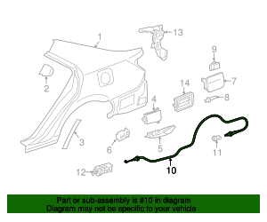 2012-2017 Toyota Camry Fuel Filler Door Release Cable 77035-06181 | OEM ...