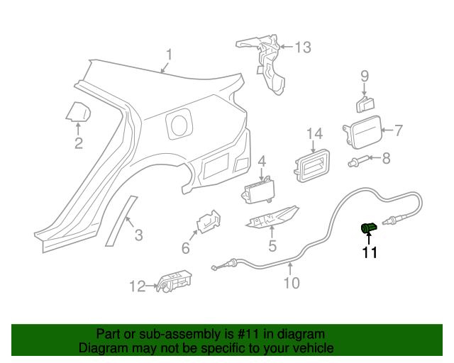 2012-2014 Toyota Camry Release Cable Retainer 77377-06050 | Toyota ...
