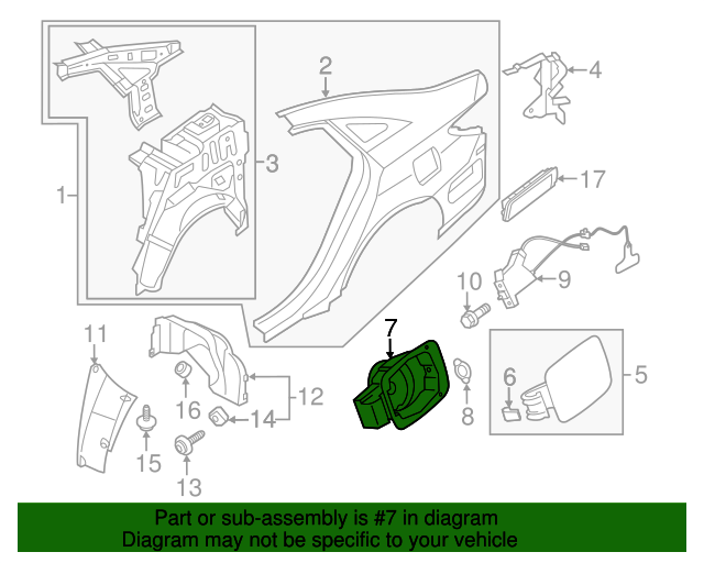 2012-2014 Hyundai Sonata Fuel Pocket 81595-3Q000 | OEM Parts Online
