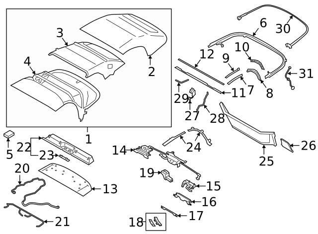 54347434511 - 2019-2024 BMW Z4 Guide Assembly (54-34-7-434-511) | BMW ...