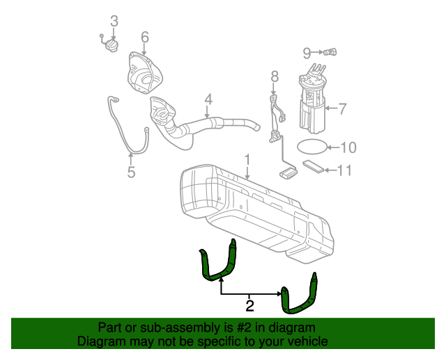 1999-2019 GM Strap-F/Tnk 23126454 | GM Parts Center