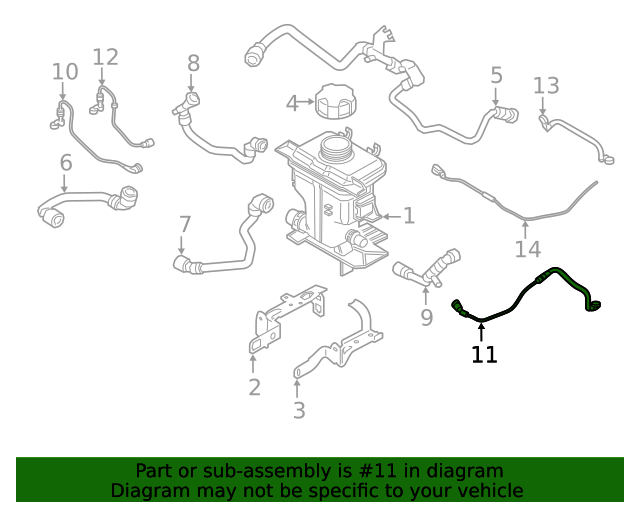 17128662871 - 2016-2019 BMW Engine Coolant Hose (17-12-8-662-871) | BMW ...