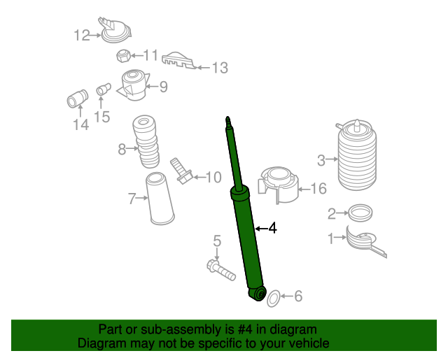 2014-2018 Audi RS7 Shock Absorber 4G0-616-031-AF | Audi USA Parts