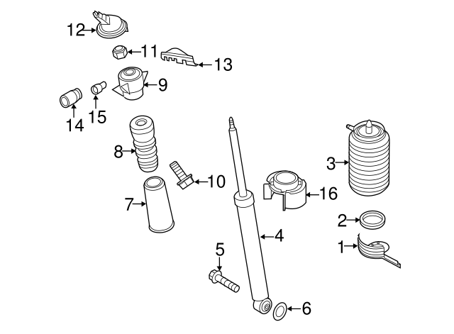 2014-2018 Audi RS7 Shock Absorber 4G0-616-031-AF | Audi USA Parts