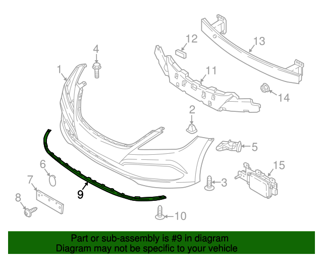 2015-2017 Hyundai Azera Air Deflector 86591-3V500 | QuirkParts