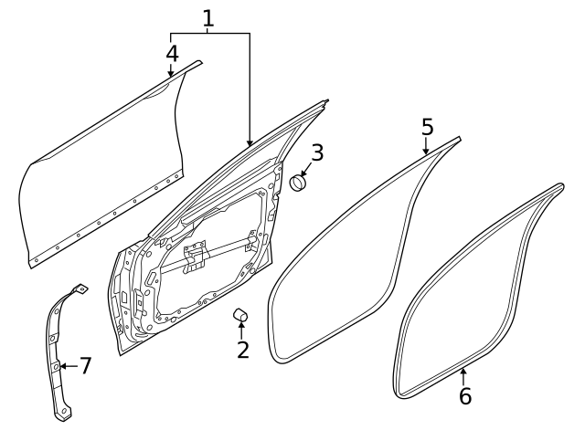 2021-2022 Genesis G80 Front Weather-Strip 821B0-T1000 | OEM Parts Online