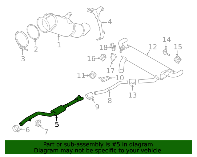 18307935438 - 2019-2024 BMW Front Muffler (18-30-7-935-438) | BMW of ...
