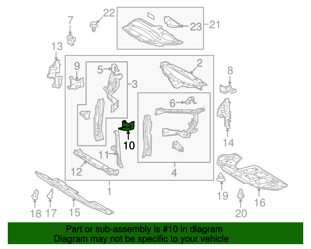 52116-0E020 - Radiator Support Bracket 2010-2015 Lexus ...