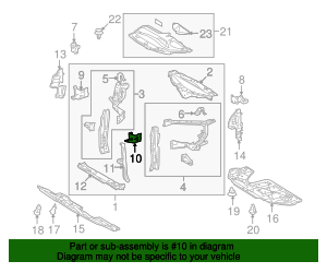 52116-0E020 - Radiator Support Bracket 2010-2015 Lexus ...