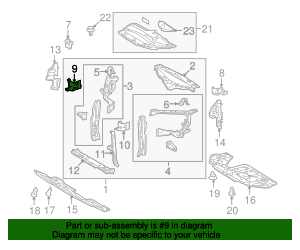 52115-0E030 - Radiator Support Bracket 2010-2015 Lexus ...