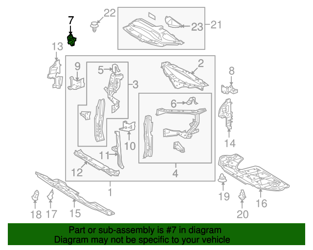 53717-0E020 - Side Support Plate 2010-2015 Lexus | AutoNationParts.com