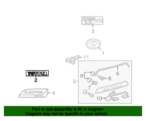 2008-2010 Toyota Sequoia Nameplate 75444-0C020 | Toyota Parts Center