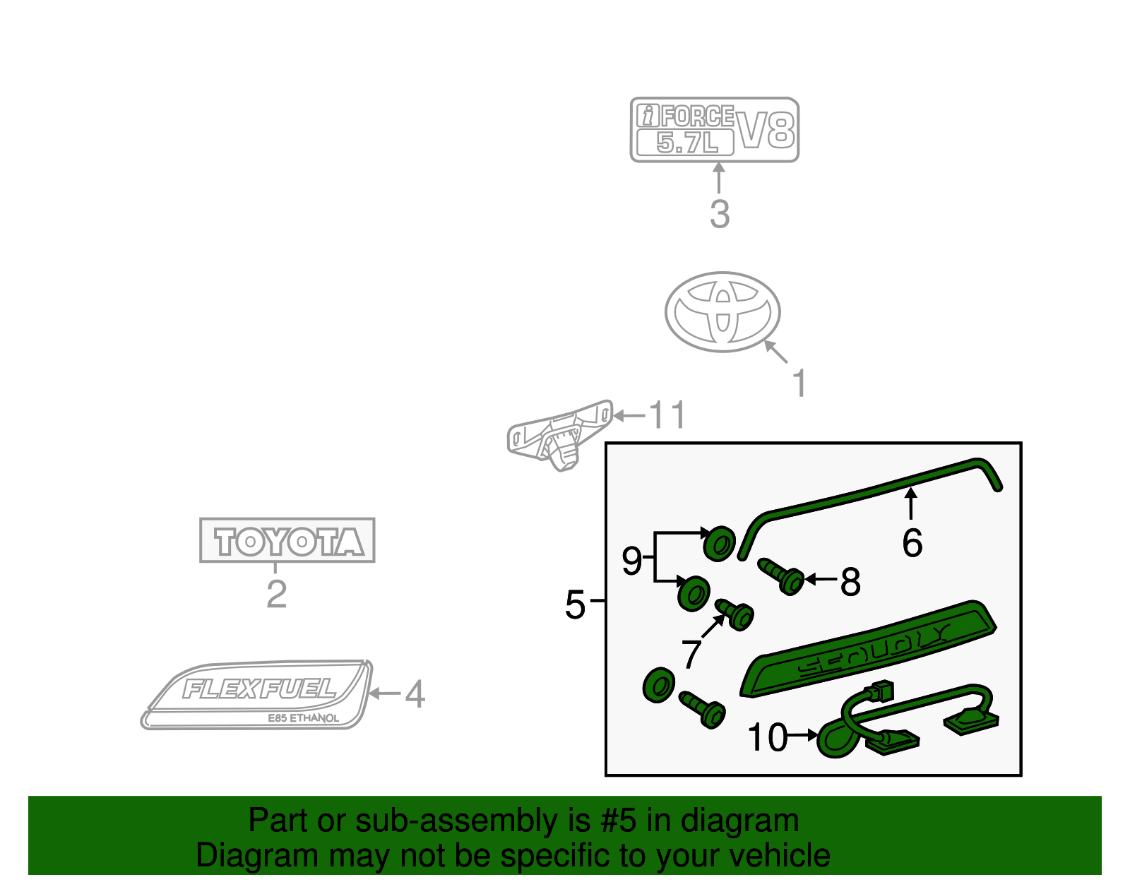 2021-2022 Toyota Sequoia 2021-2022 Toyota Sequoia - License Molding ...