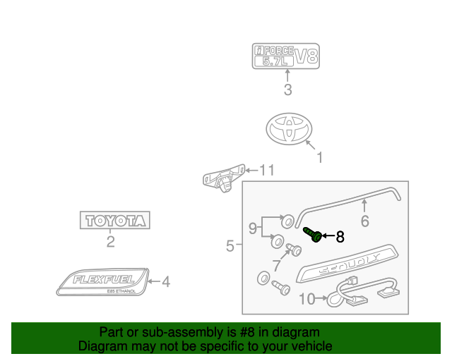 90109-A0011 - License Molding Screw 2003-2019 Toyota | Ourisman Toyota ...