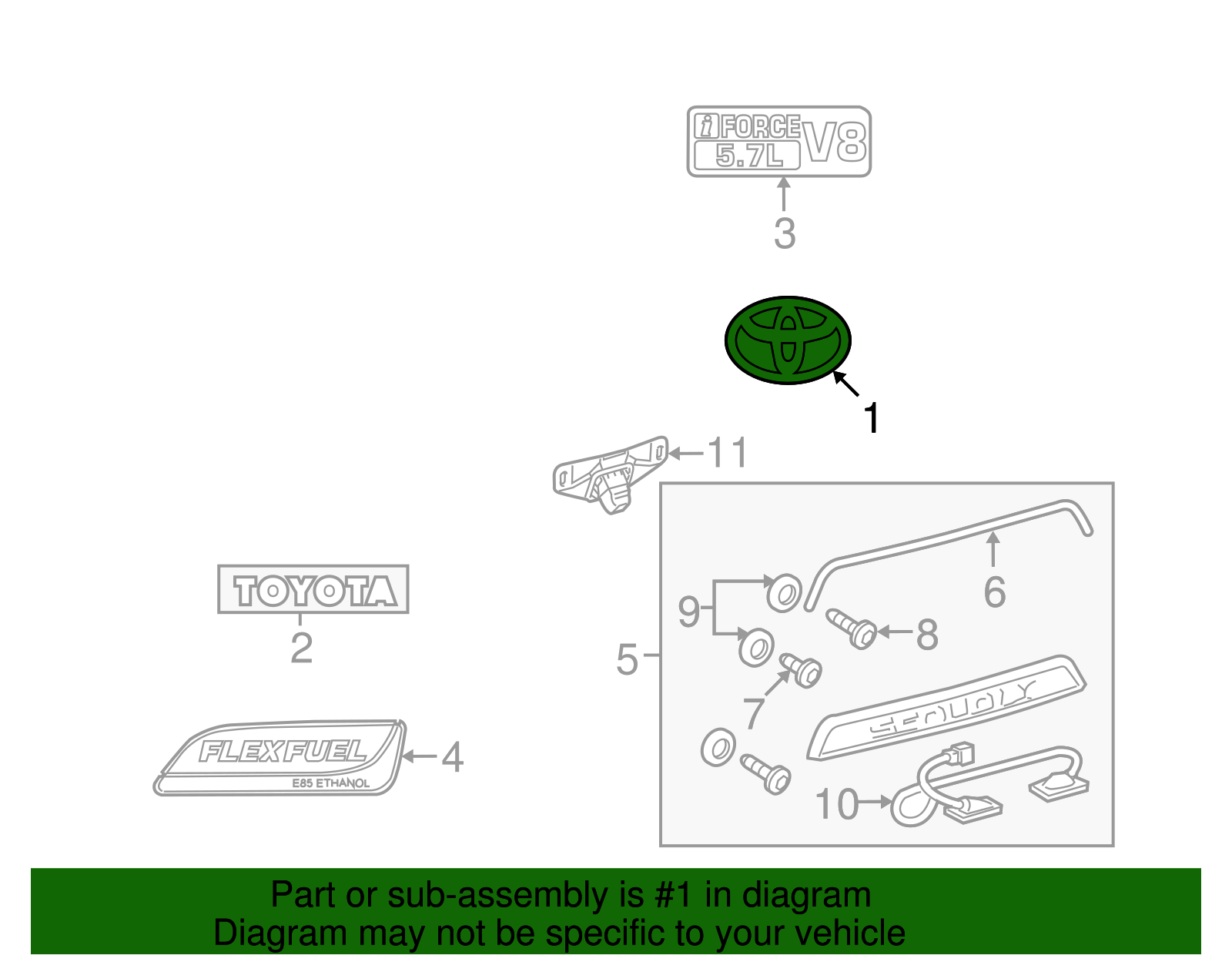 75432-06030 - Emblem - 2007-2020 Toyota | Lithia Toyota Parts