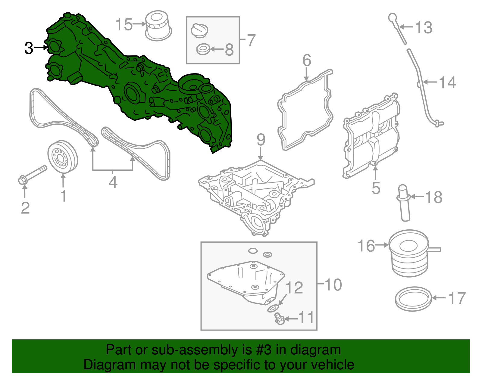 2014-2021 Subaru Outer Timing Cover 13108AA141 | Subaru Parts Store