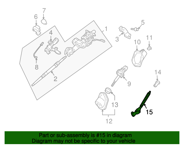45203-35340 - Steering Shaft 2011-2014 Toyota FJ Cruiser ...