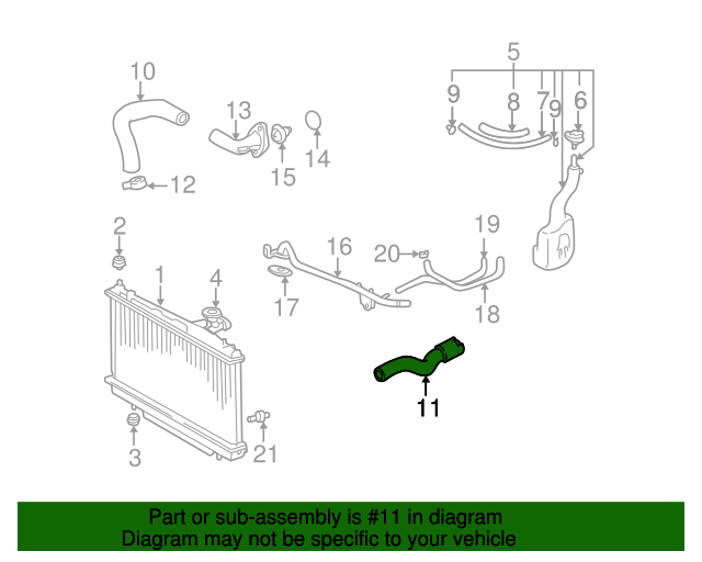 16571-28060 - Radiator Coolant Hose 2001-2005 Toyota RAV4 ...