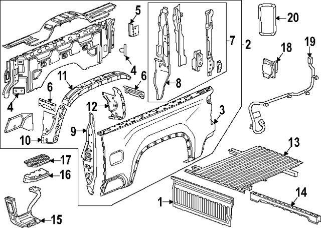 2020-2024 GMC Passenger Side Truck Bed Wheel Housing Front Panel ...