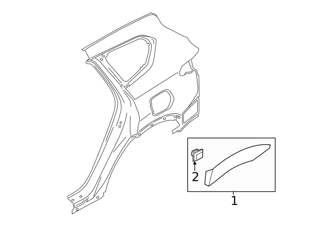 87741-S2AA0 - Wheel Arch Molding 2021-2023 Hyundai Santa Fe ...