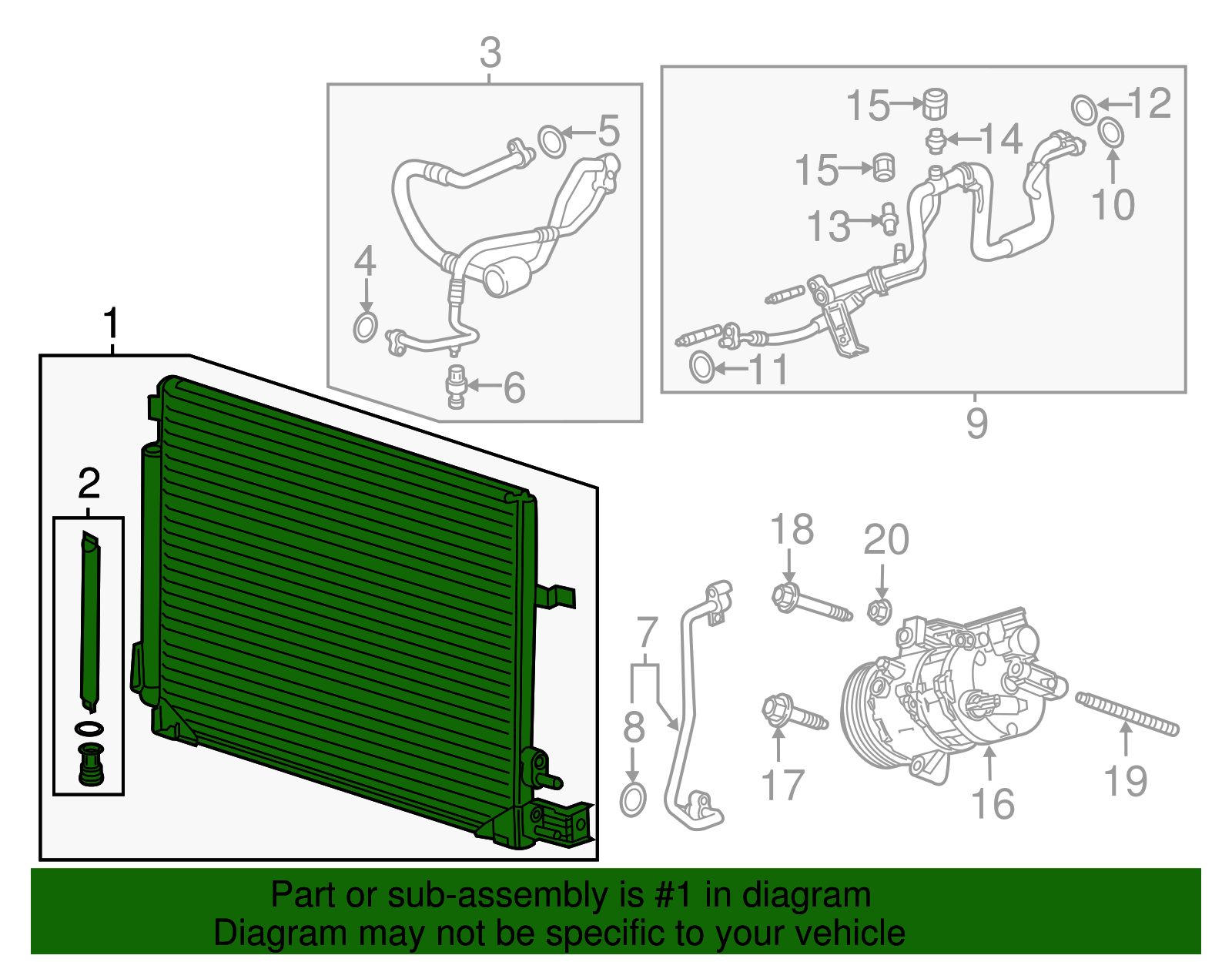 22966150 - 2013-2016 Cadillac - Air Conditioning Condenser | My GM Part