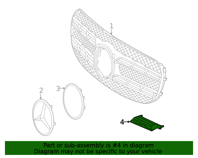 167-817-40-00 - Grille Emblem 2021-2023 Mercedes-Benz GLS 63 AMG ...