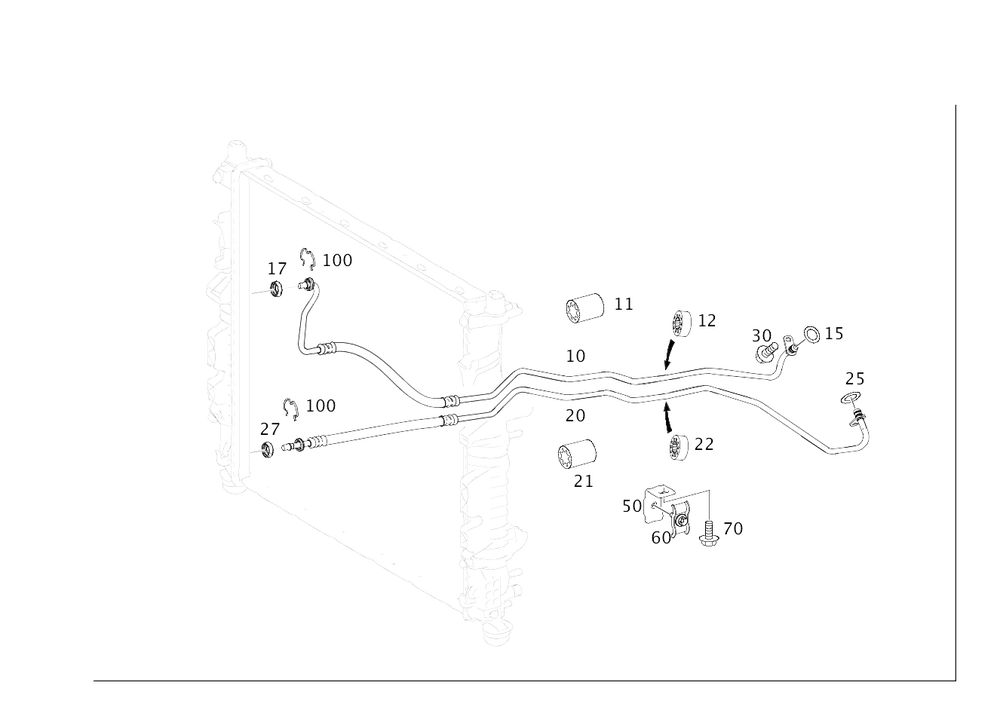 2006-2012 Mercedes-Benz R350 Oil Cooler Line 251-500-22-72 | MB OEM Parts