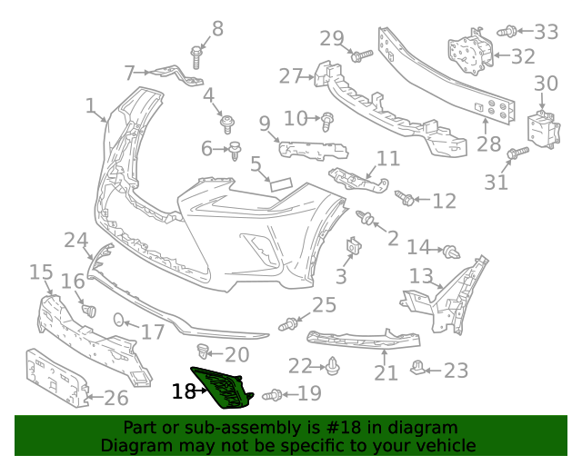 2018-2021 Lexus NX300 Outer Grille 53141-78030 | Genuine Lexus Parts