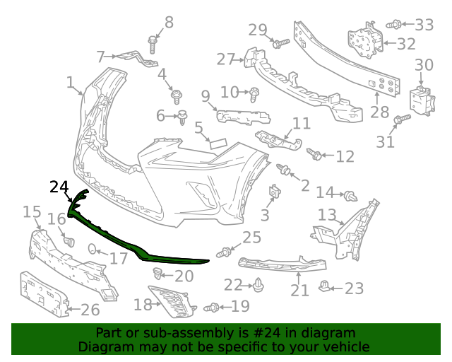 52412-78020 - Front Spoiler 2018-2021 Lexus NX300 | Longo Lexus Parts