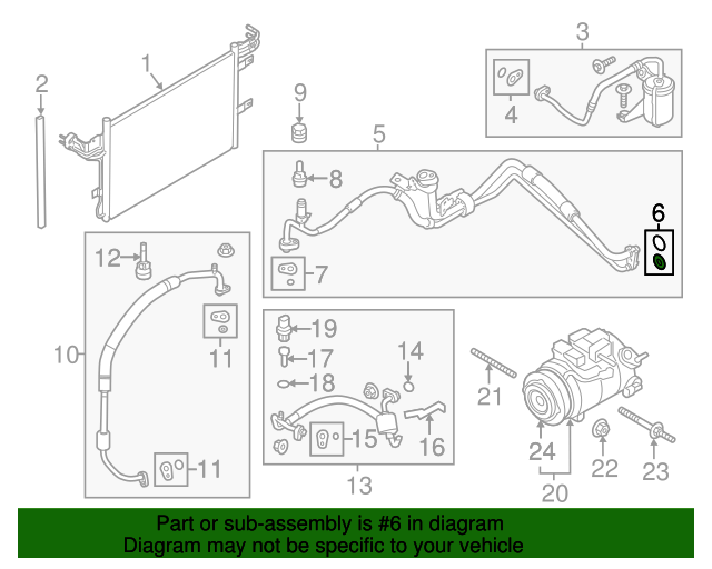 6E5Z-19B596-A - A/C Expansion Valve Seal Kit 2008-2024 Ford | Ford ...