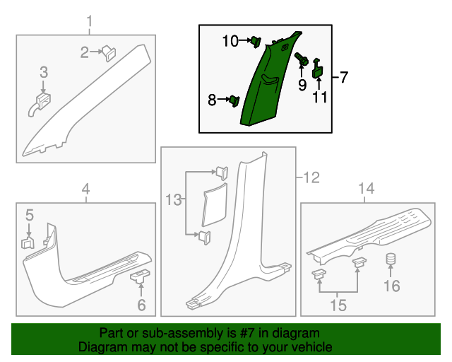 2018-2020 Chevrolet Traverse Upper Center Pillar Trim 84229119 ...