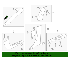2018-2019 Chevrolet Traverse Windshield Pillar Trim Retainer 11549198 ...