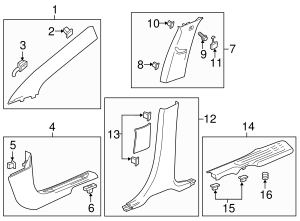 2018-2021 Chevrolet Traverse Lower Center Pillar Trim 84333394 | QuirkParts