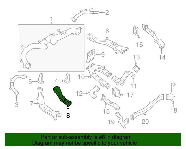 2013-2020 Infiniti Center Duct 27930-3KA0A | Infiniti of Orland Park