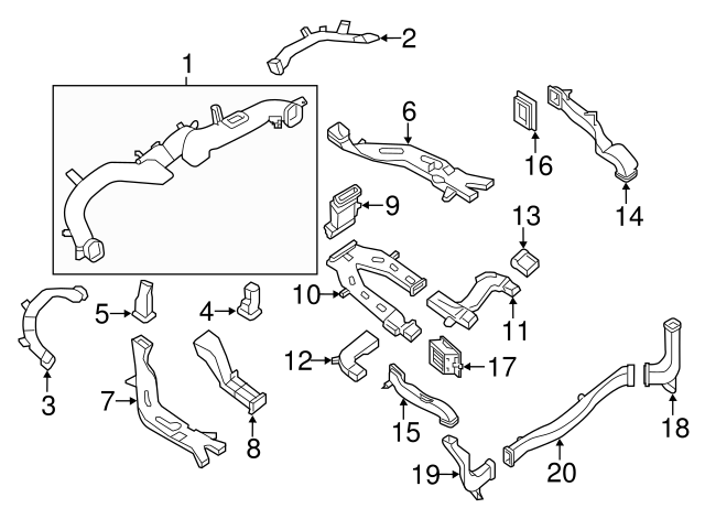 2013-2020 Infiniti Upper Duct 27980-3KA0A | OEM Parts Online