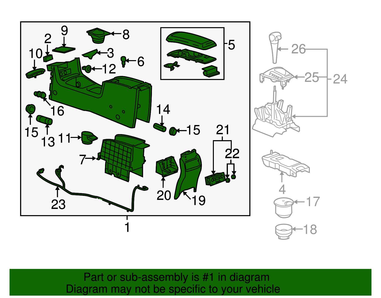 2006-2007 Chevrolet Malibu Console 15271803 GM | GMPartsDirect.com