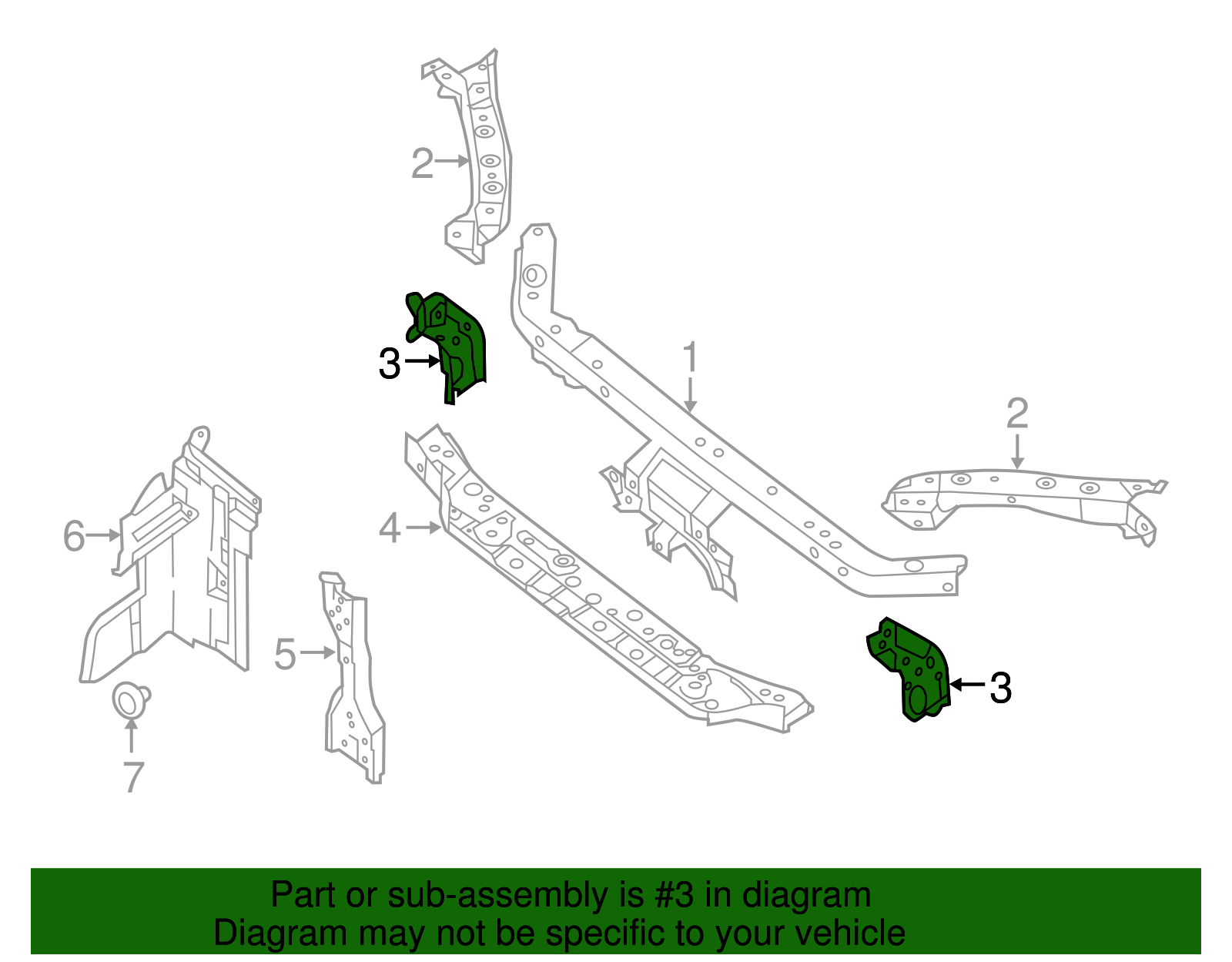2017-2019 Nissan Sentra Side Support - Driver's Side (LH) F2521-3ZLMA ...