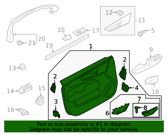 2019-2021 Volvo Door Trim Panel 31662042 | TascaParts.com