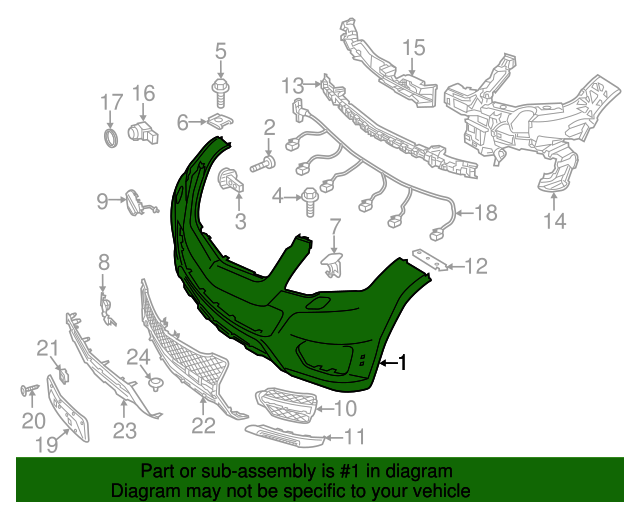 2014-2015 Mercedes-Benz Bumper Cover 204-885-92-38-9999 | MB OEM Parts