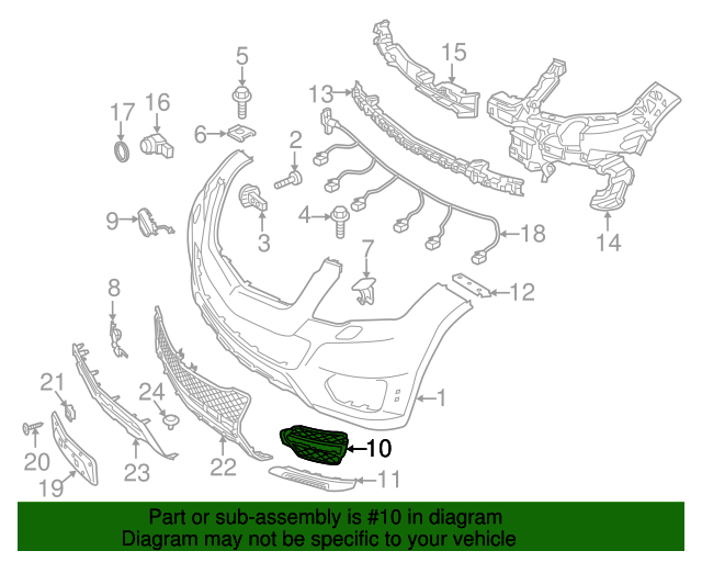 204-885-23-22 - Outer Grille 2013 Mercedes-Benz | Mercedes-Benz USA Parts