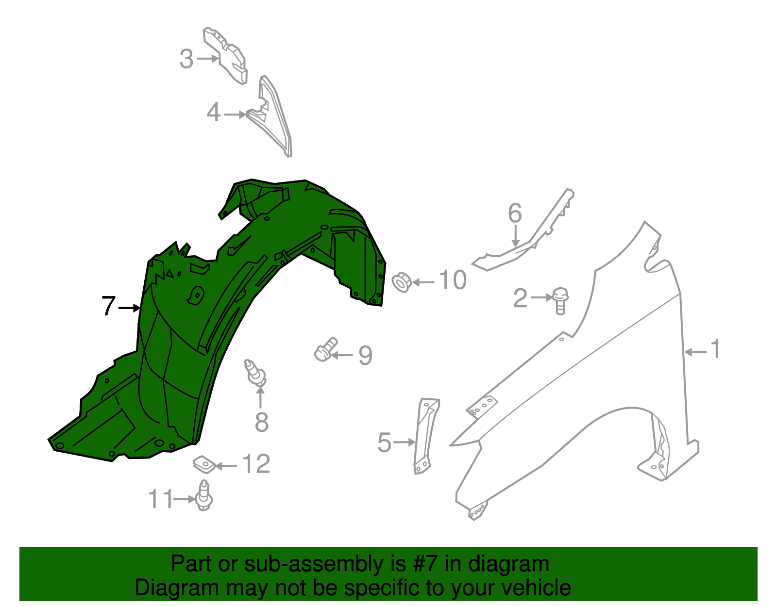 2013-2019 Nissan Sentra Fender Liner 63840-3SH0A | My Nissan Part